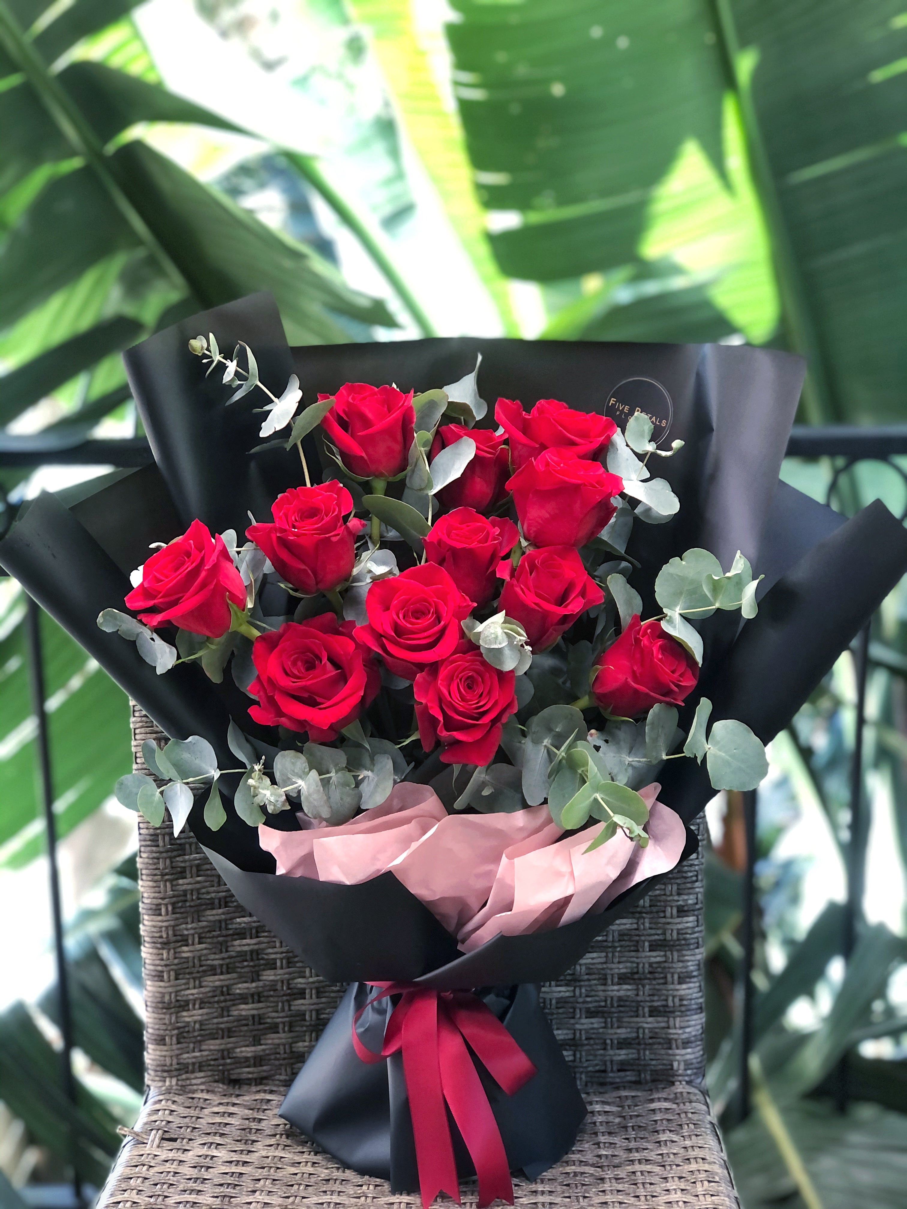 Classic Red Roses Bouquet - Newcastle Delivery – Five Petals Florist